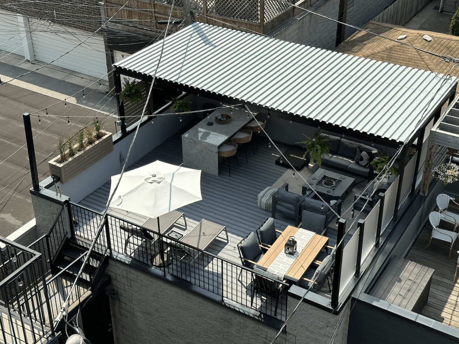 Garage Roof Deck With Dining & Lounge - JLV Builders
